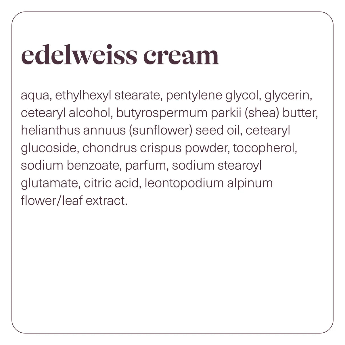 Edelweiss Cream - 100ml - Prescription Skincare – prescription-beauty.com